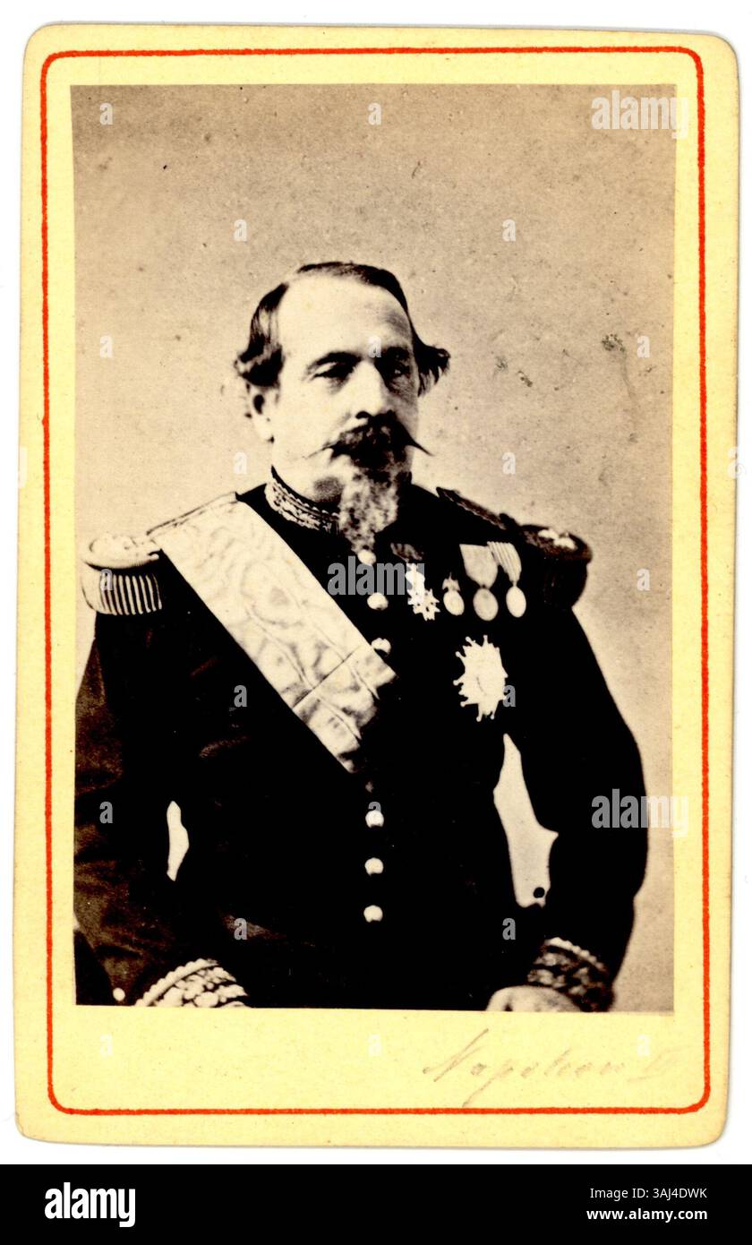 This photograph, taken between 1863 and 1873, captures Napoleon III ...