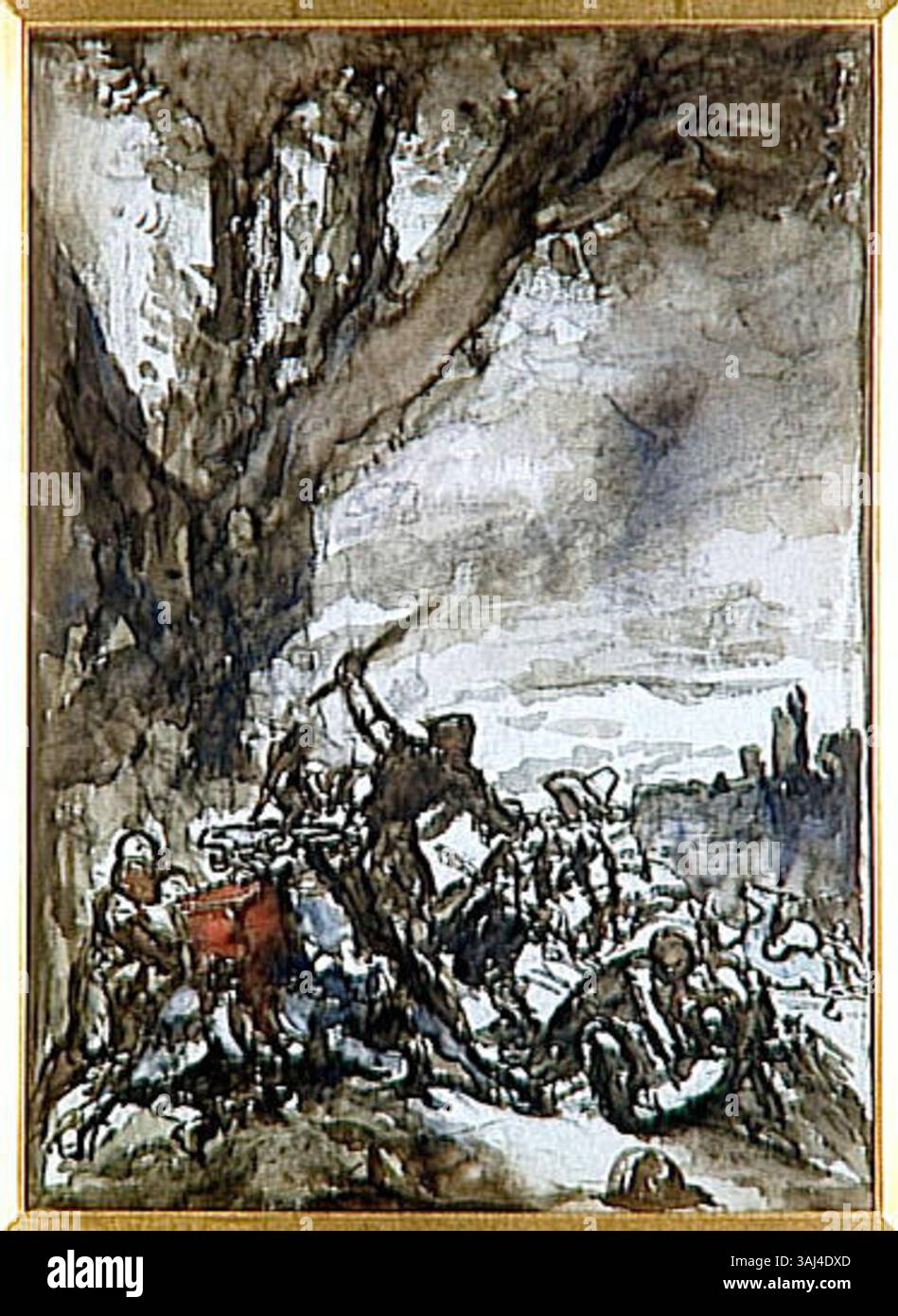 'Les Deux Mulets' by Gustave Moreau depicts two mules in a detailed and ...