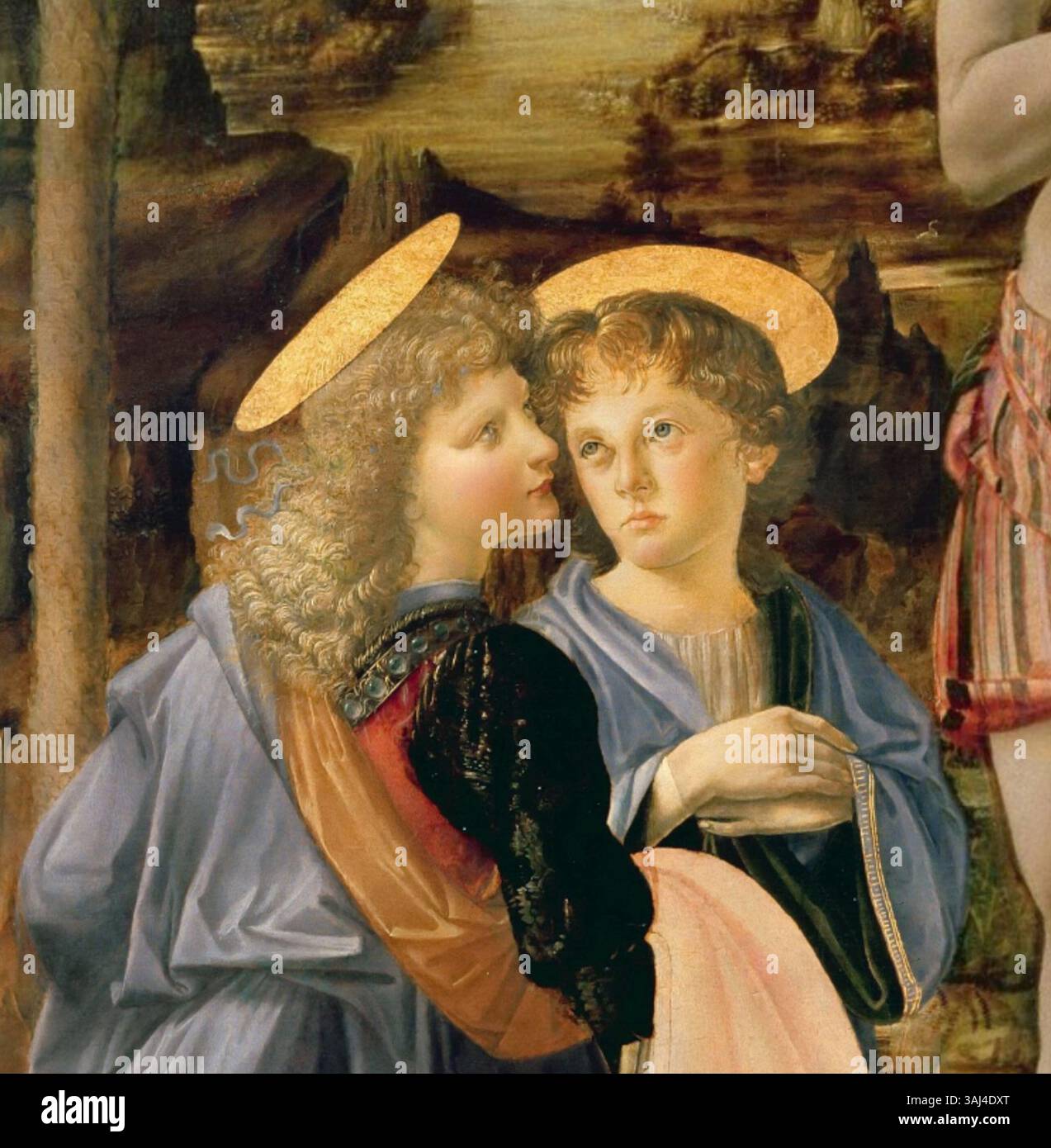 This 2023 image captures two angels from Leonardo da Vinci's depiction ...