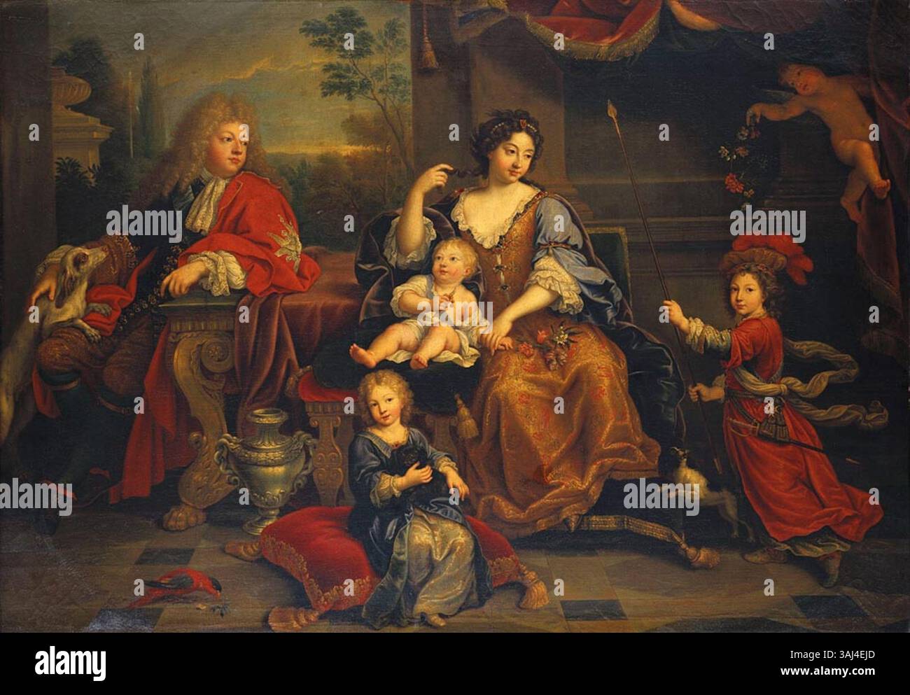 Louis, the Grand Dauphin of France, with his family, painted after ...