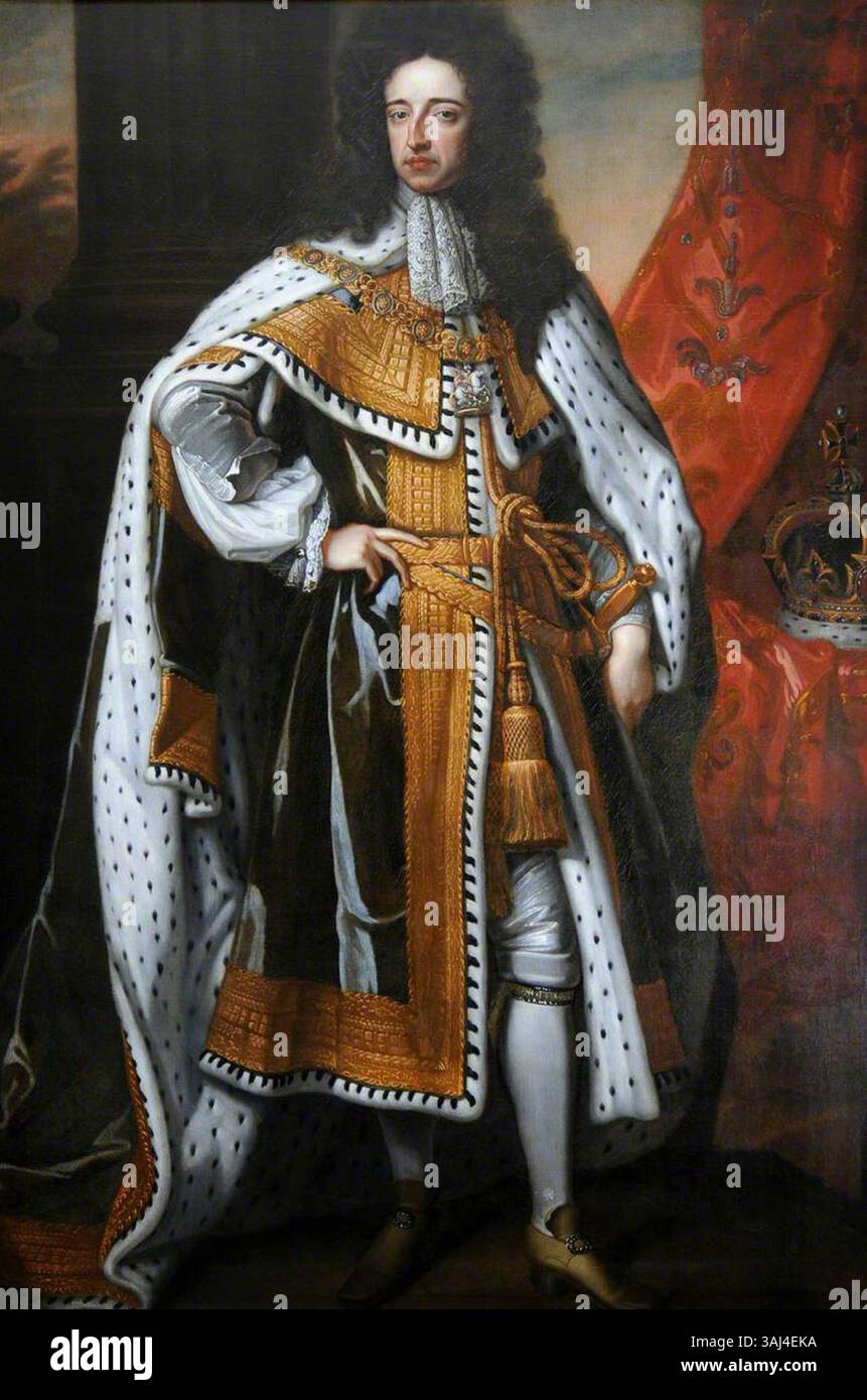 An oil painting by Godfrey Kneller, depicting King William III of ...