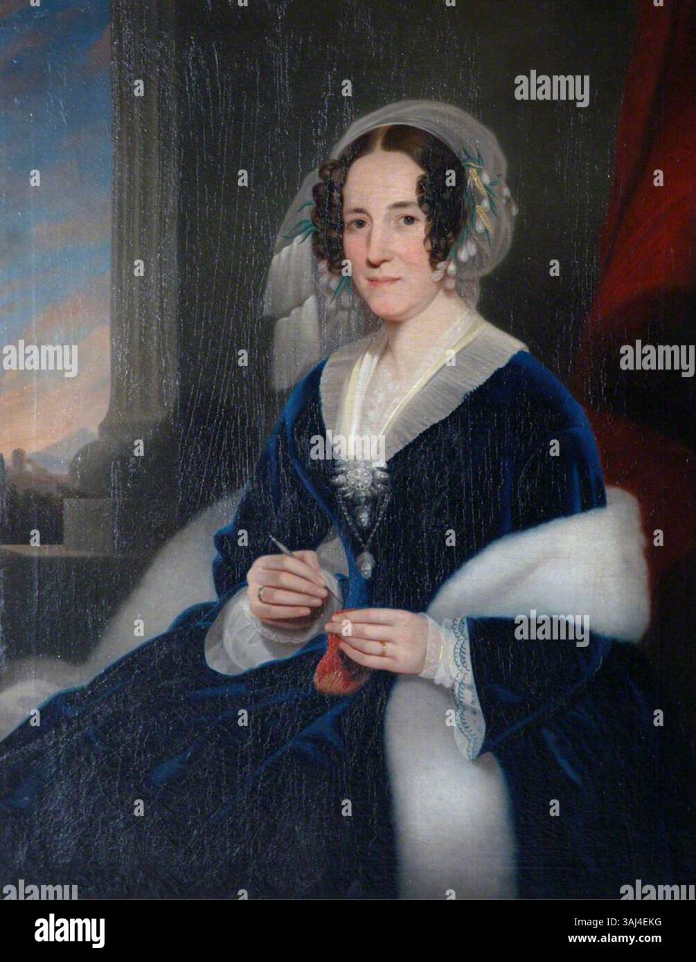 This portrait, attributed to John Emery, depicts Mary Francis, Mrs ...