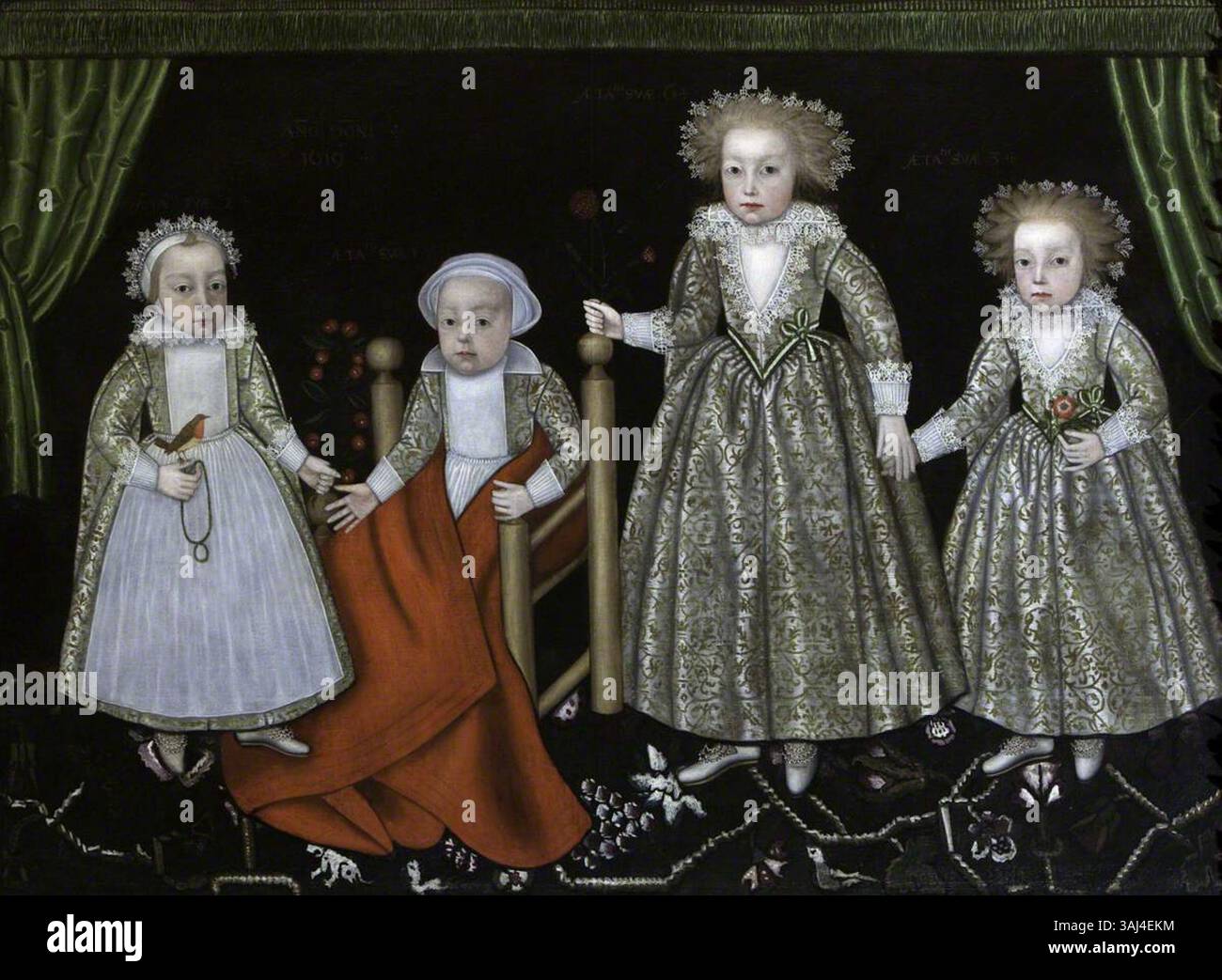 Family portrait of the four children of Sir Thomas Lucy III and Alice ...