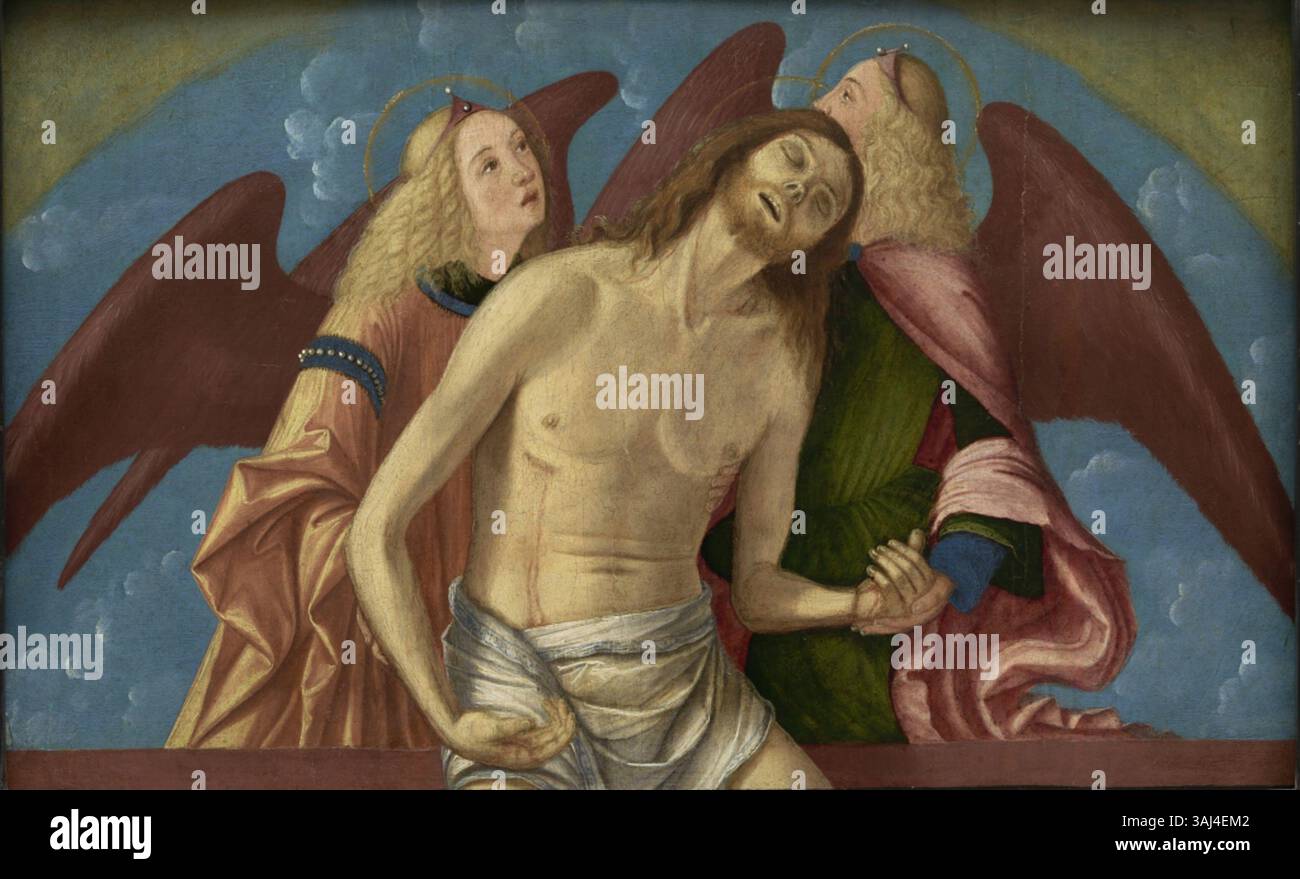 Vittore Carpaccio’s 'The Dead Christ Supported by Two Angels' portrays Christ’s lifeless body ...
