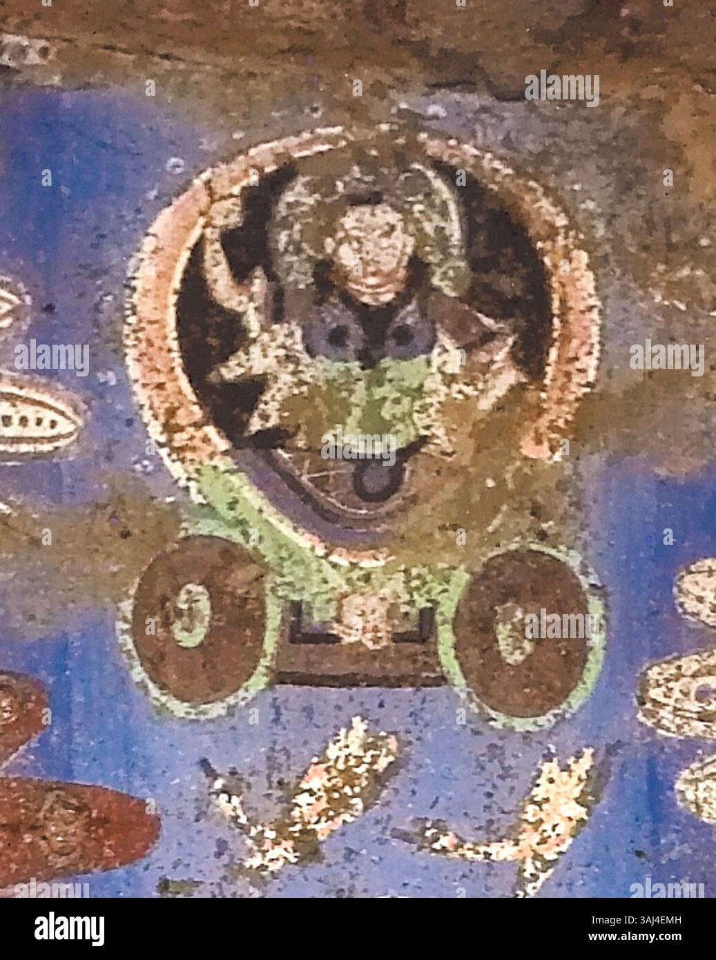 A 5th-century CE depiction of the Sun God on his chariot from Cave 171 ...