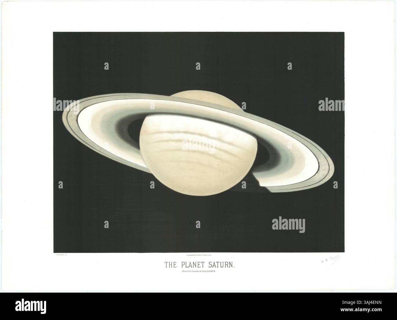 This 1882 illustration by Étienne Léopold Trouvelot depicts the planet ...