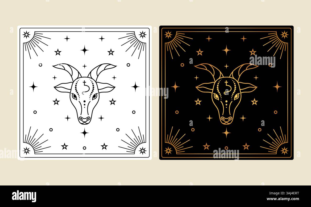 Capricorn mystical zodiac astrology Stock Vector Images - Alamy