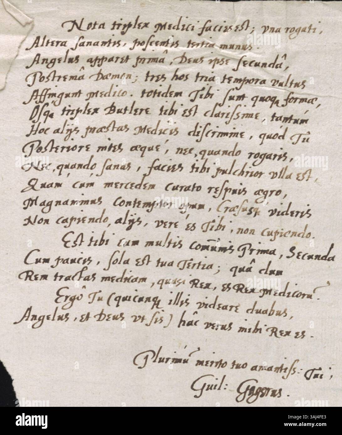 A Latin poem by William Gager dedicated to William Butler, housed in ...