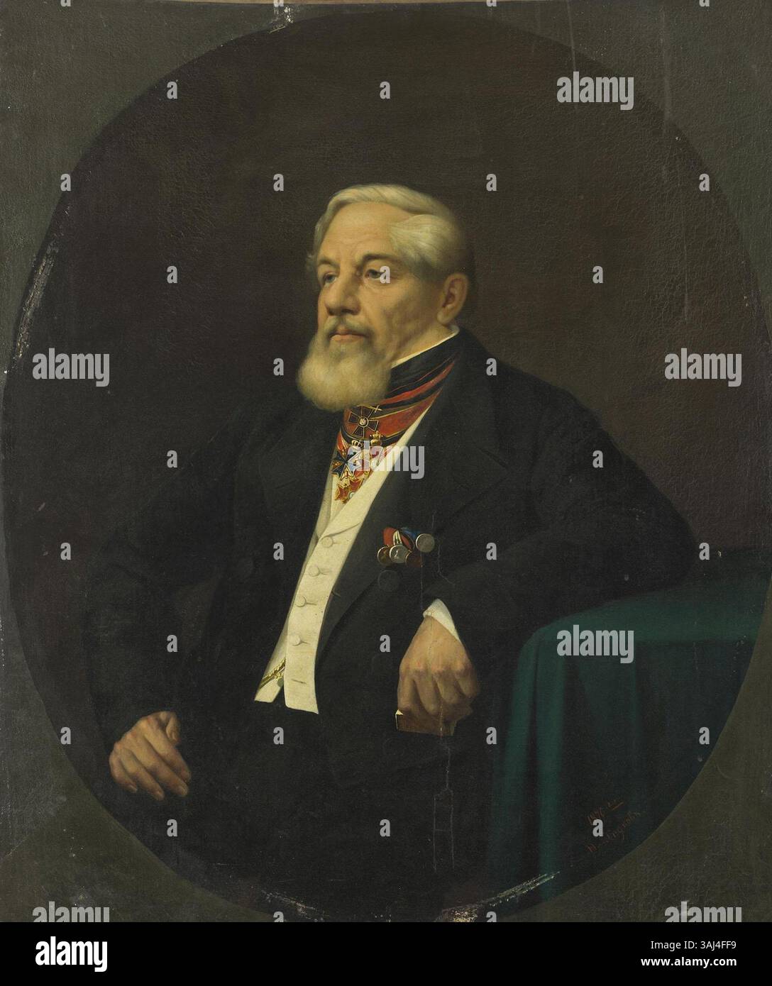 A portrait of Nikolay Petrovich Shishkov, painted by N. V. Khodkov in ...