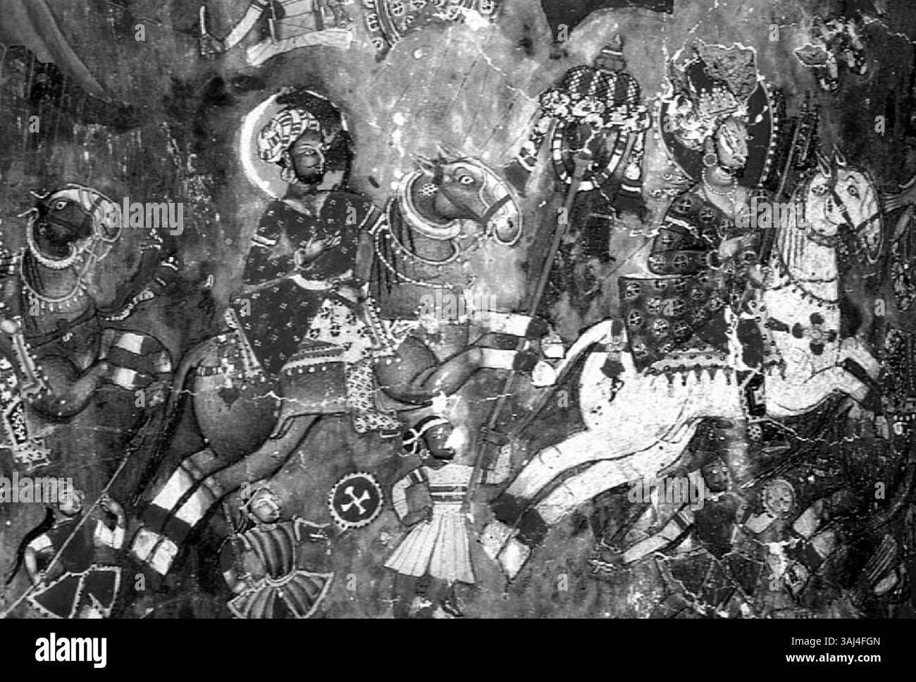 A scene depicting a royal falcon on the dhot (base) of a monumental ...