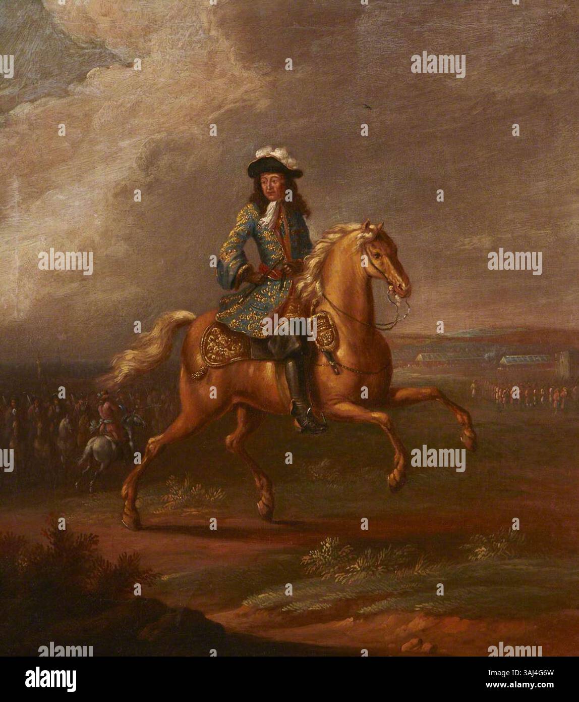 A painting of King William III riding his favorite horse, 'Sorrel', in ...