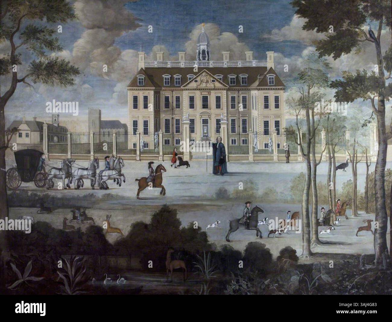 A landscape painting from the early 18th century showing the south ...