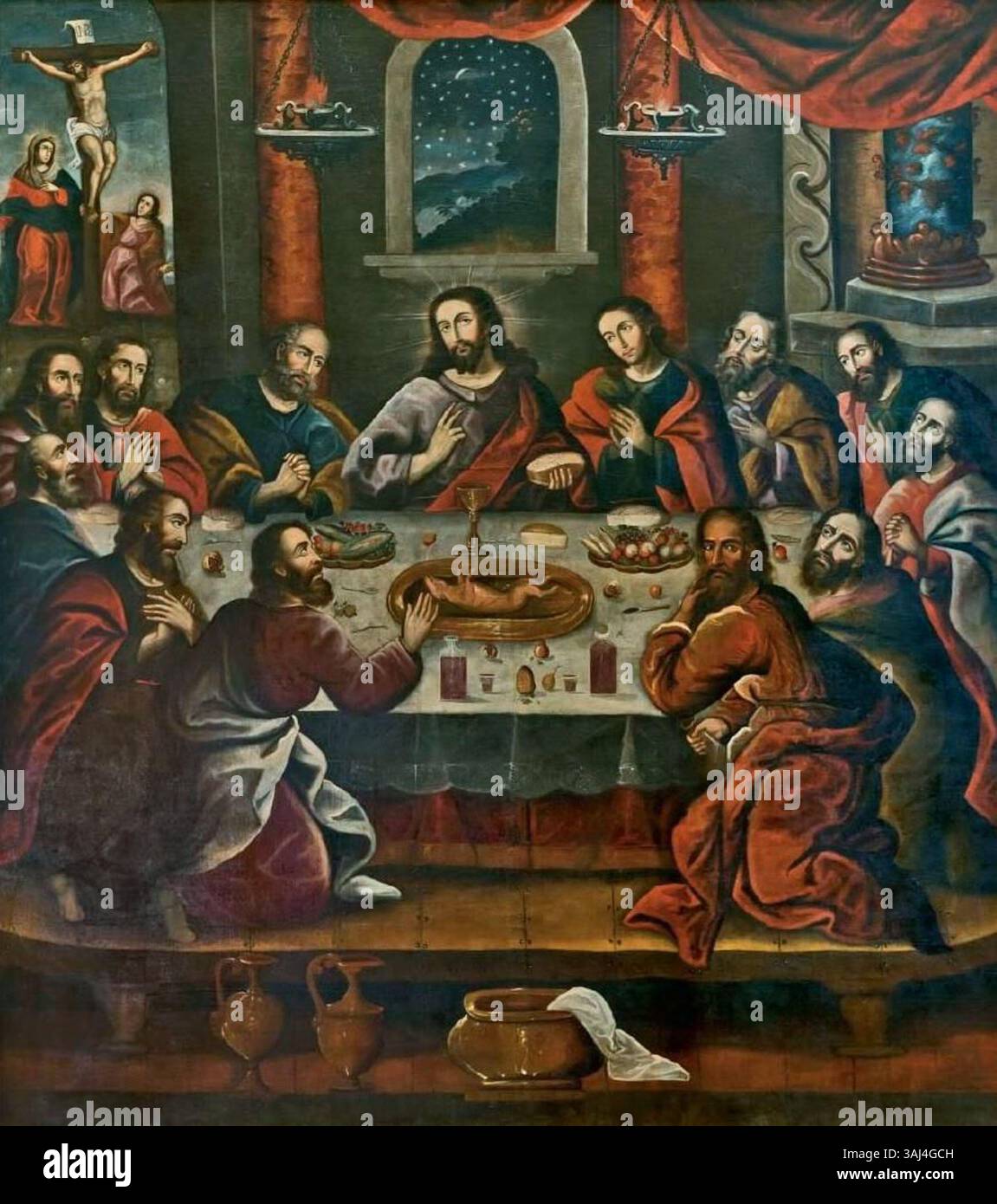'La Última Cena' (The Last Supper) is an oil painting by Marcos Zapata ...