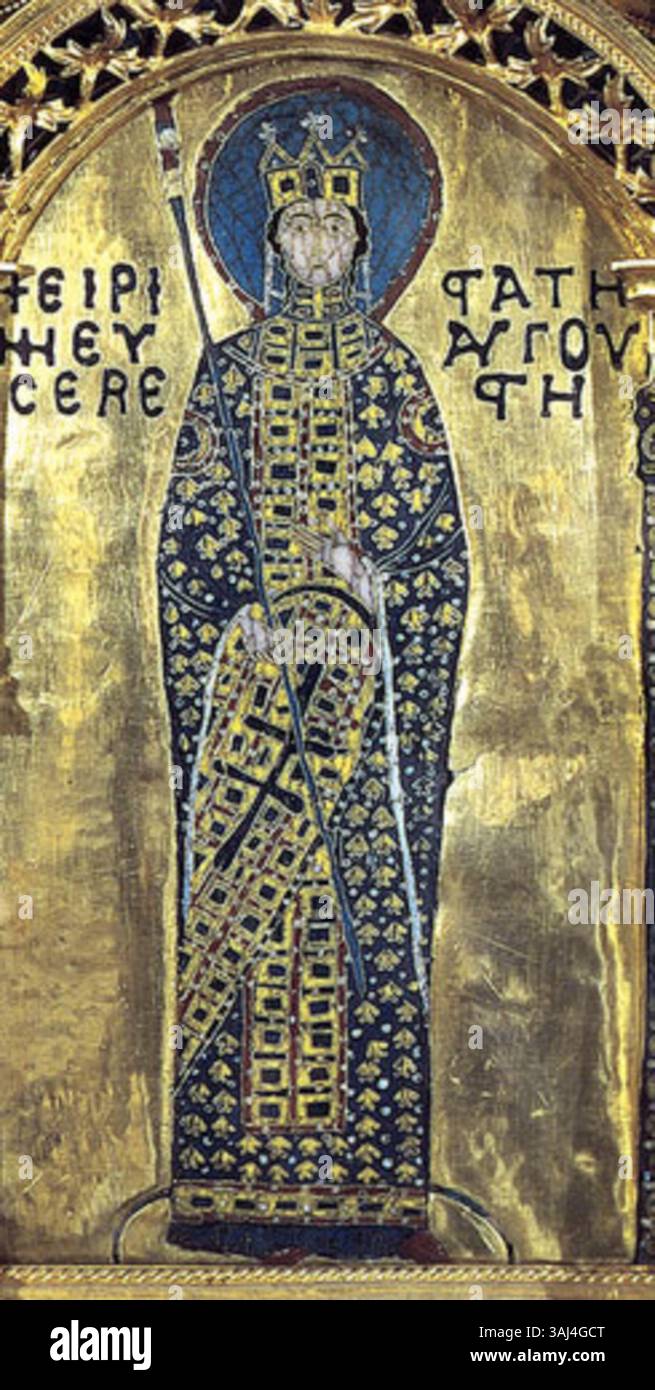 A depiction of Irene of Byzantium, an empress who ruled from 797 to 802 ...