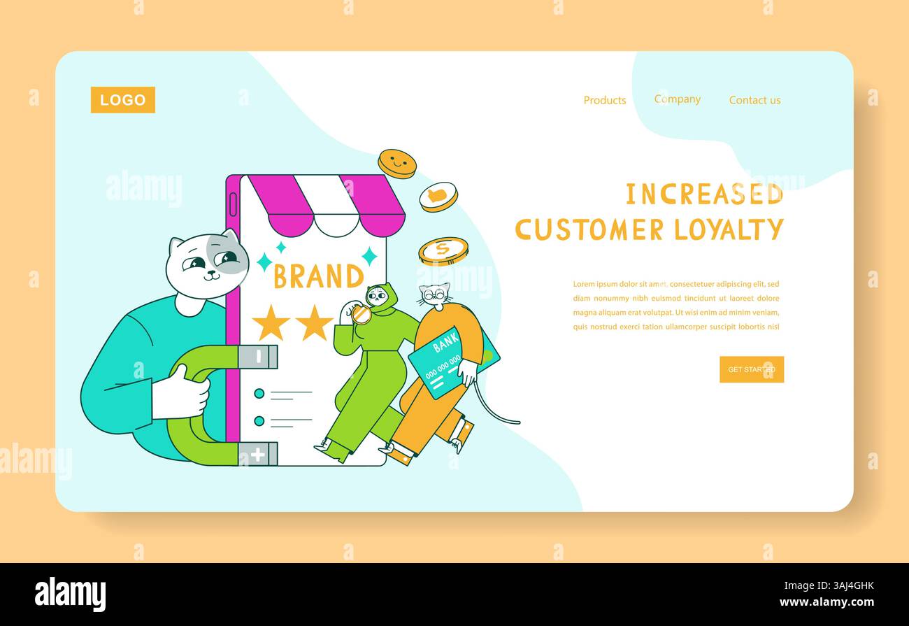 Business Cat theme focused on customer loyalty through engaging ...