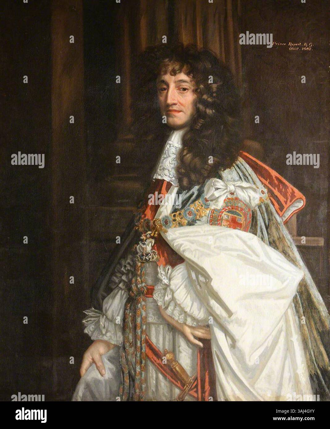 This portrait of Prince Rupert of the Rhine, painted after Peter Lely ...