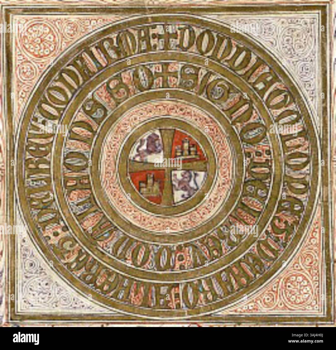 A wheel sign of Afonso IX, King of León, depicted in the 'Libro de los ...