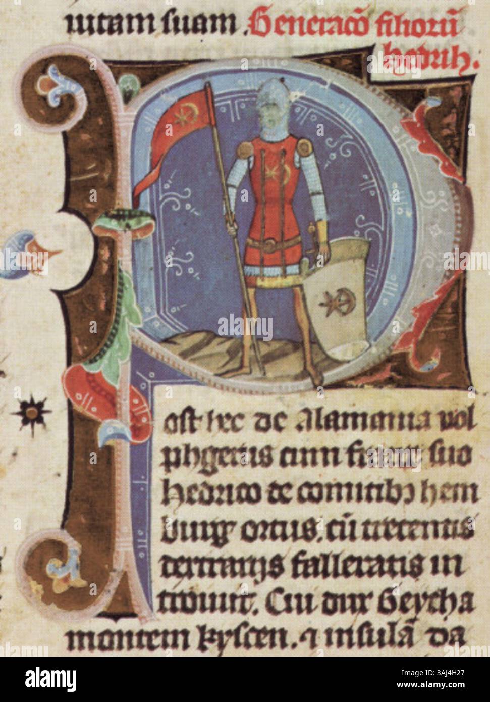 'Képes krónika' (Chronicon Pictum) depicts the initial 'P' with the ...