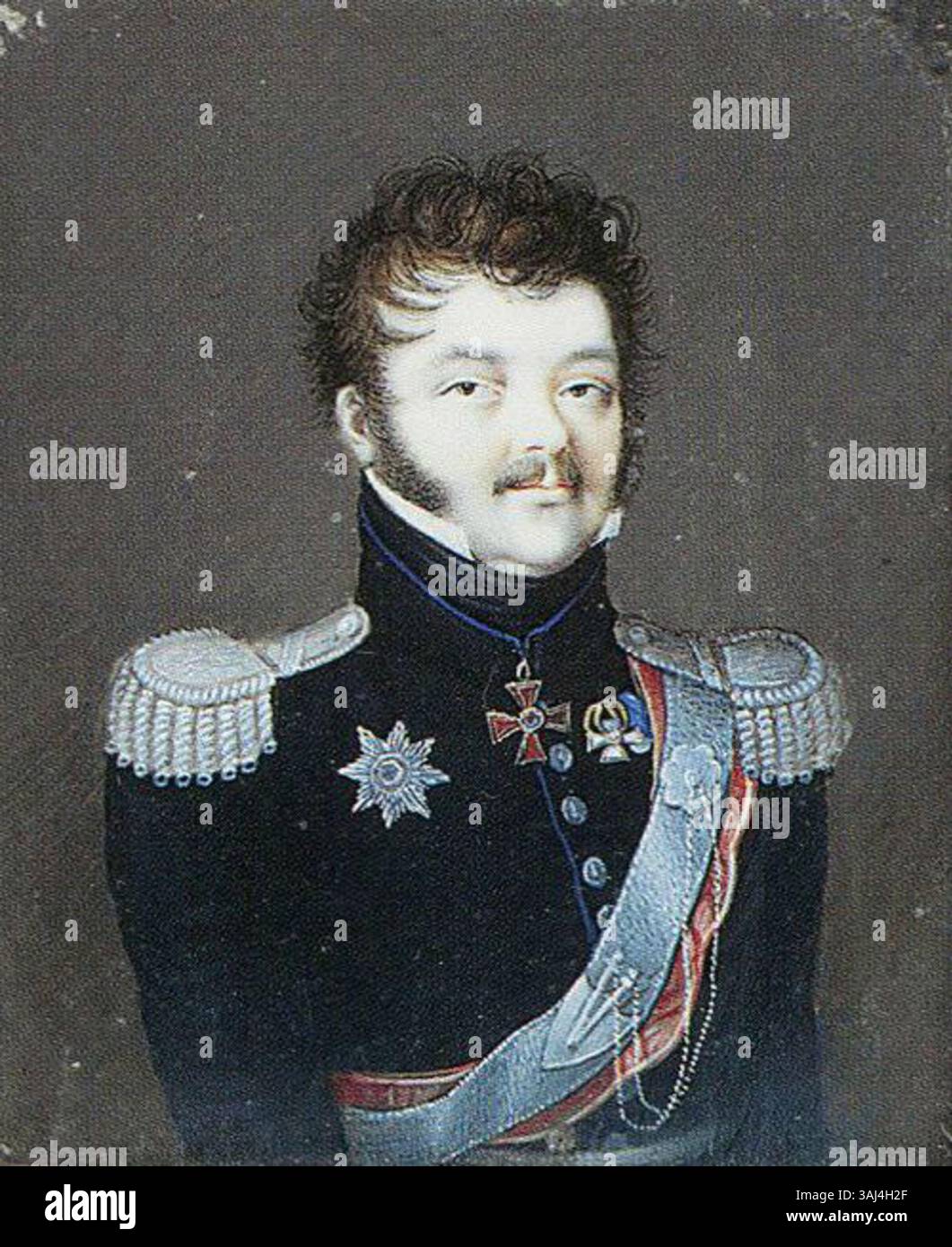 This 1814 portrait depicts Ivan Alexeevich Khrushchov, a notable figure ...