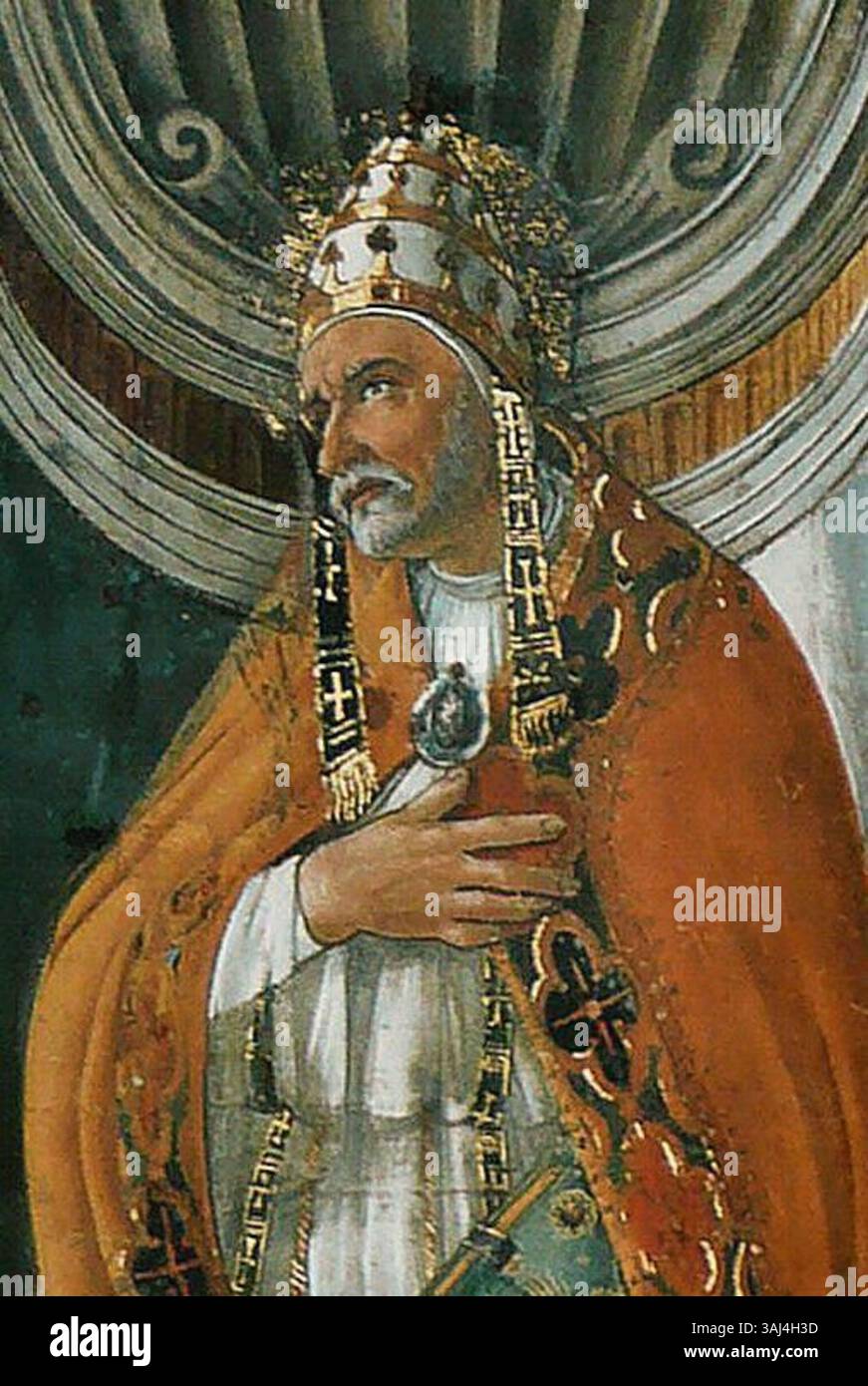 This fresco by Sandro Botticelli, created in the 1480s, depicts Pope ...