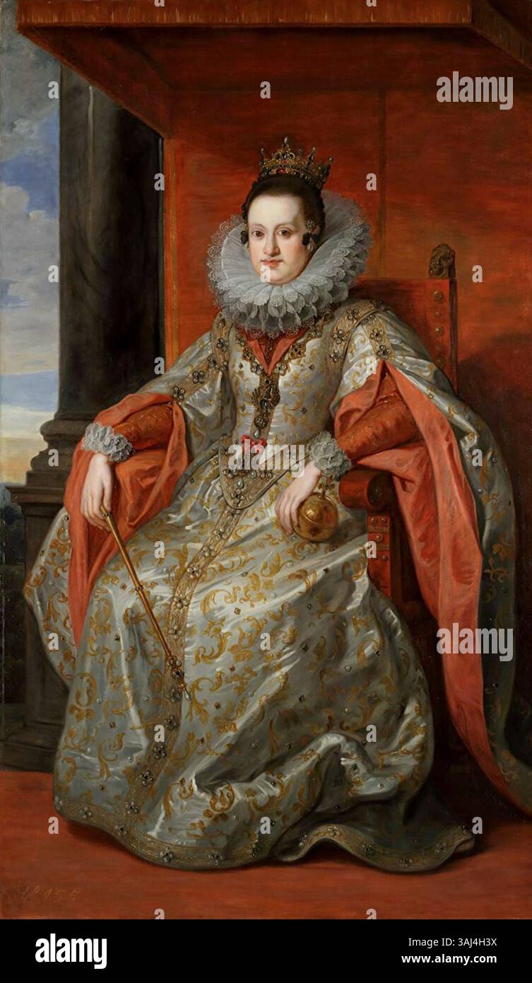 This 19th-century painting of Queen Constance of Austria shows her in ...