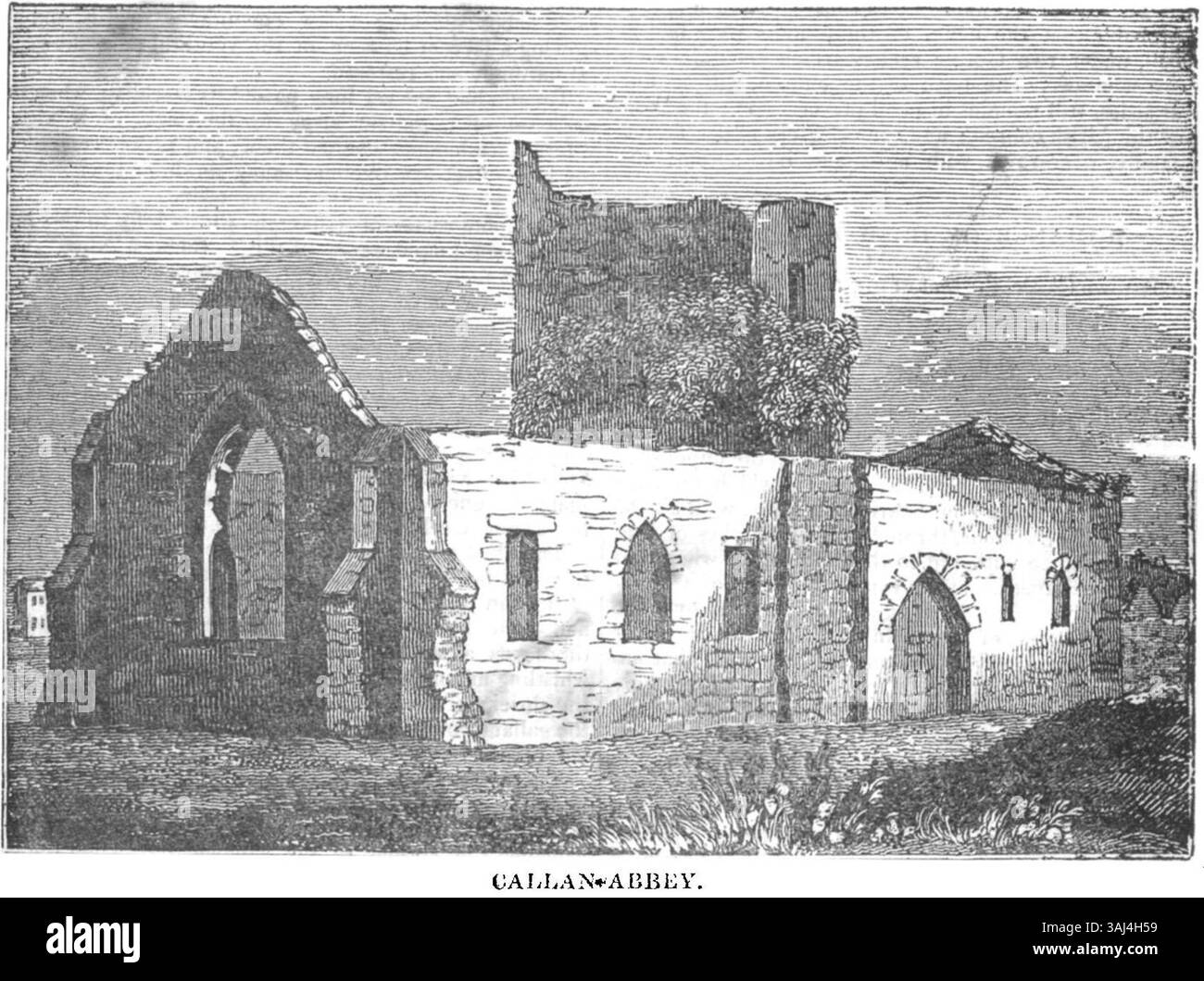 The 1835 illustration of Callan Abbey, published in 'The Dublin Penny ...