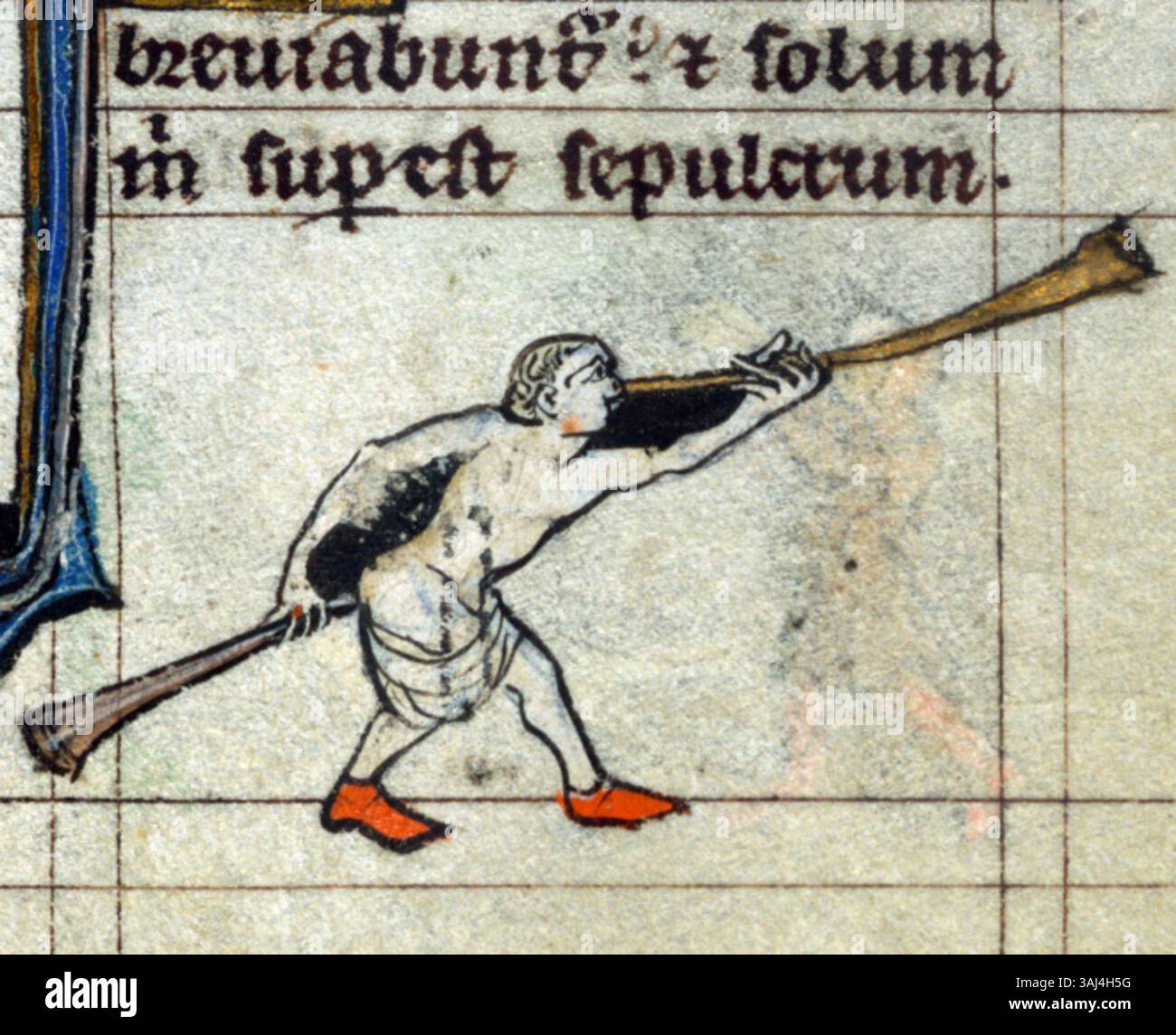 The 'Butt-trumpet' illustration from the 14th-century Book of Hours ...