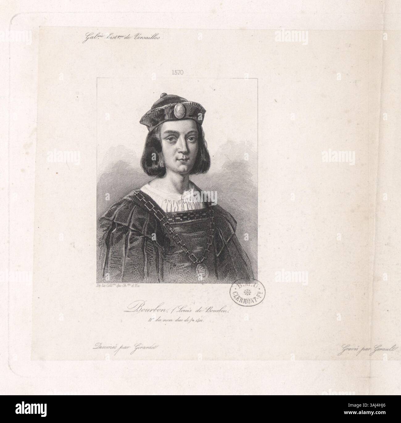 An intaglio print from the Boyer collection featuring Louis de Bourbon ...