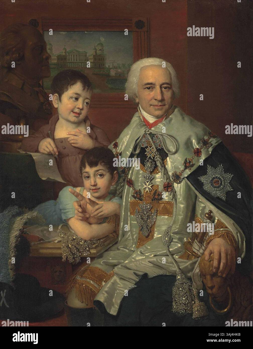 A portrait of Grigoriy Grigorievich Kushelev, painted by Vladimir ...