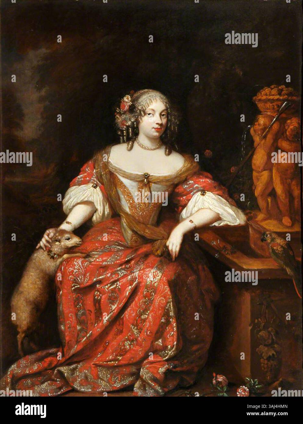 This 17th-century portrait features a lady portrayed as a shepherdess ...