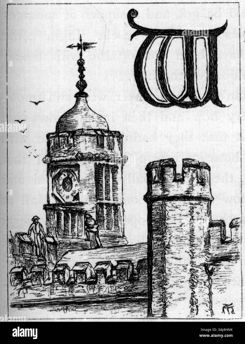 This illustration from 'Tom Brown's School Days' (1869) depicts a clock ...