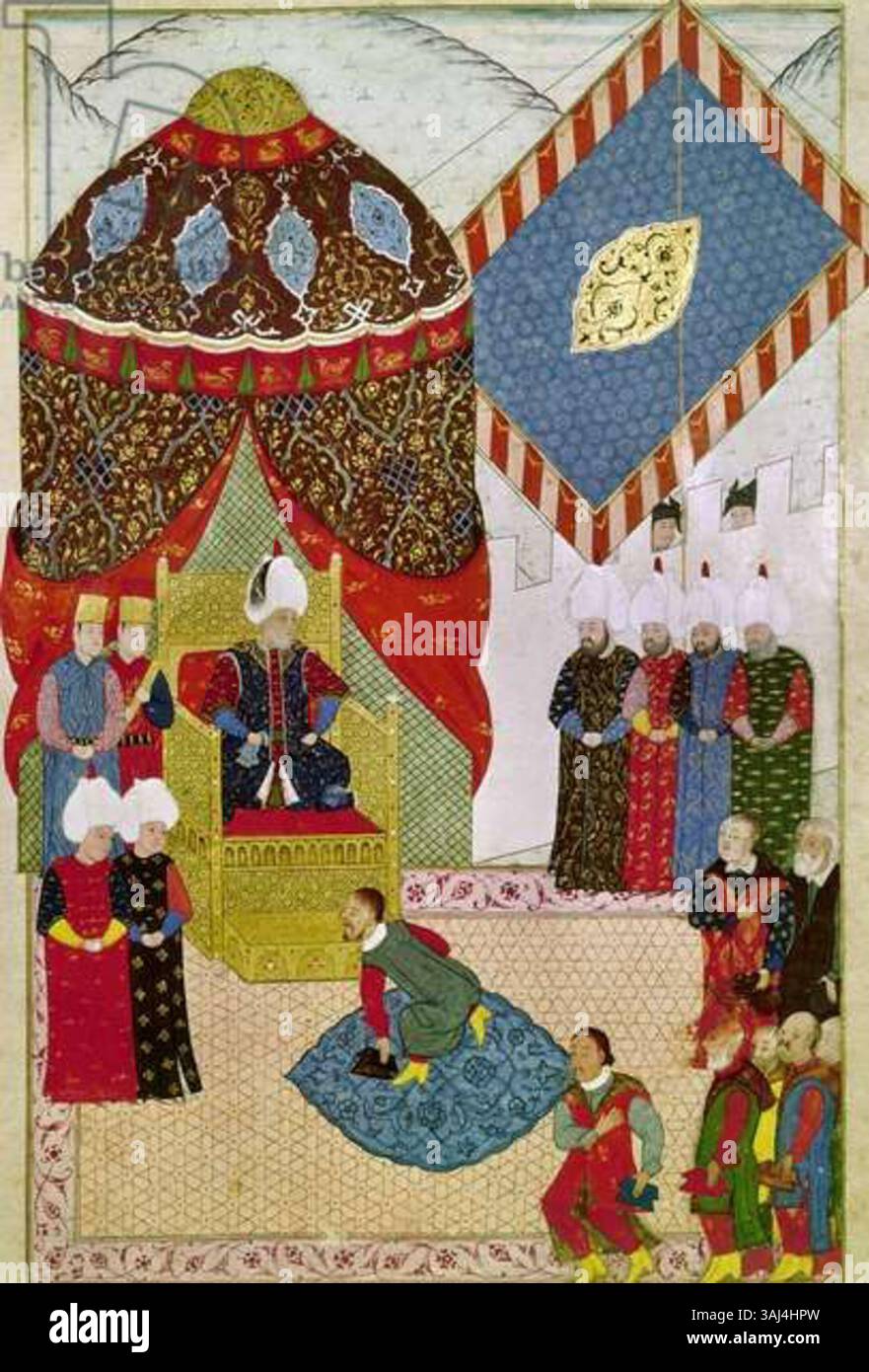 This 16th-century artwork depicts Sultan Selim I of the Ottoman Empire ...