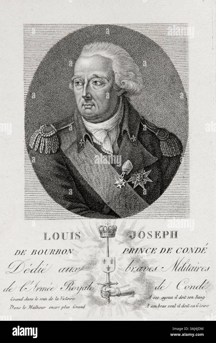 This engraving depicts Louis Joseph, Prince of Condé, dedicated to the ...