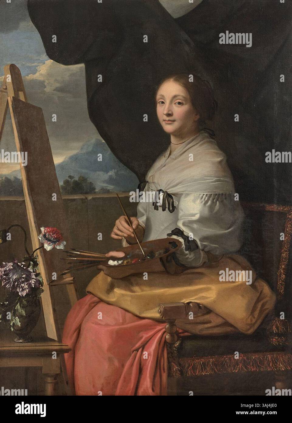This portrait from the 1660s shows Catherine Duchemin, a flower painter ...