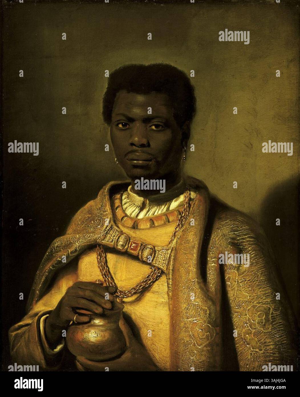 A 17th-century oil painting by Hendrik Heerschop, depicting King Caspar ...