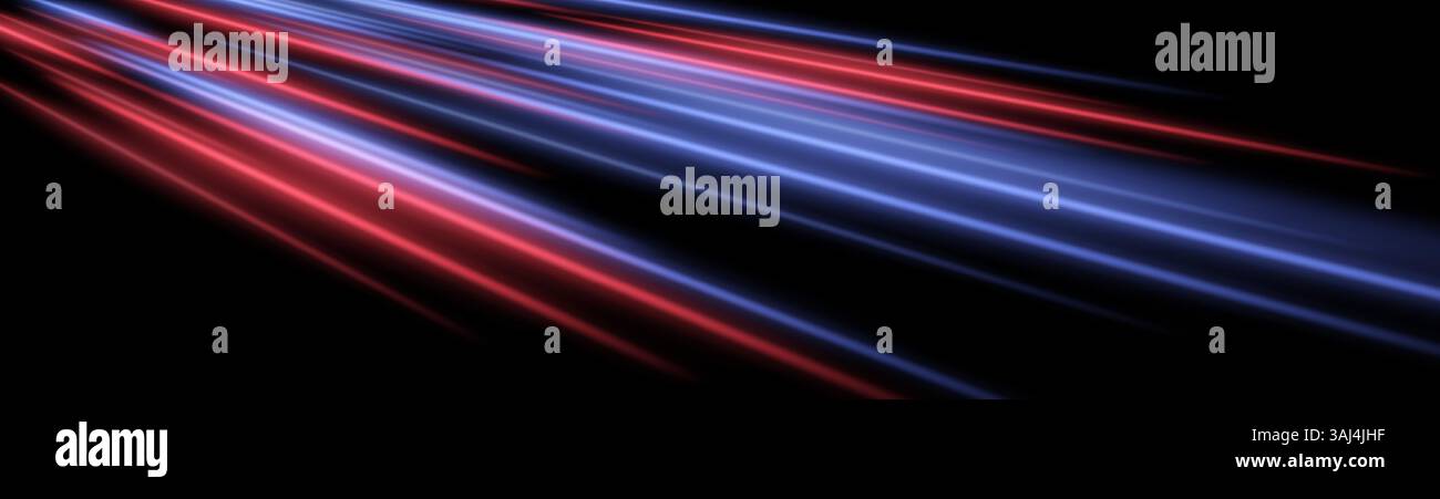 Laser motion lines. Red and blue sharp beams burst with glowing core ...