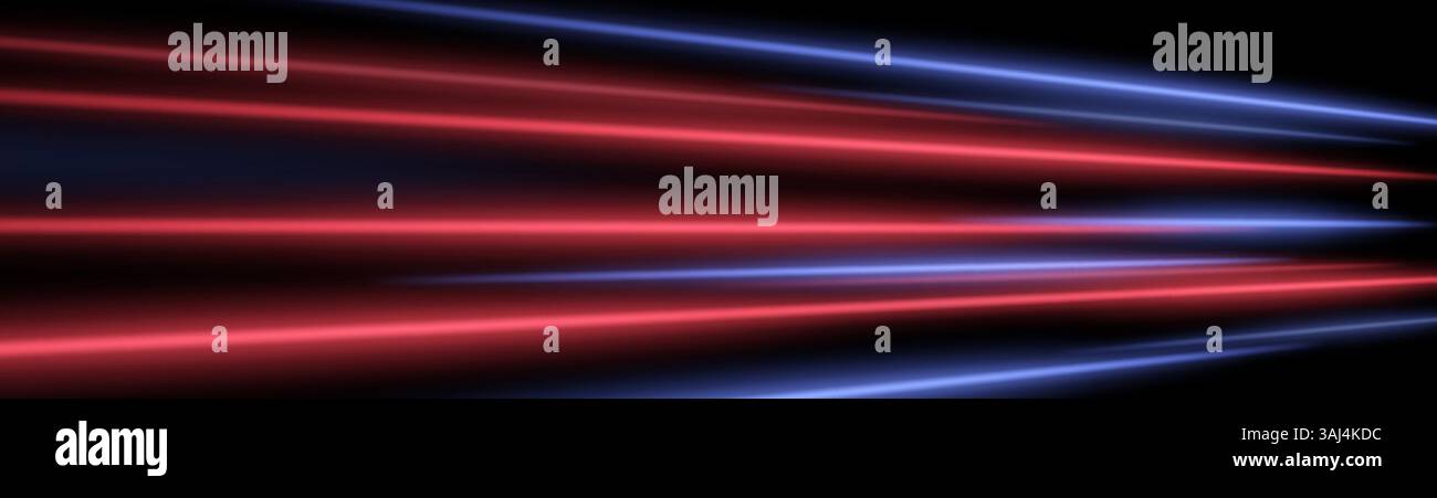 Laser motion lines. Red and blue sharp beams burst with glowing core ...