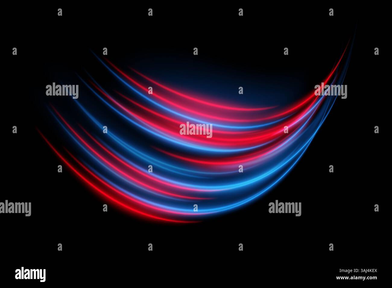 Abstract wave. Red and blue lines in soft swirl with motion blur ...