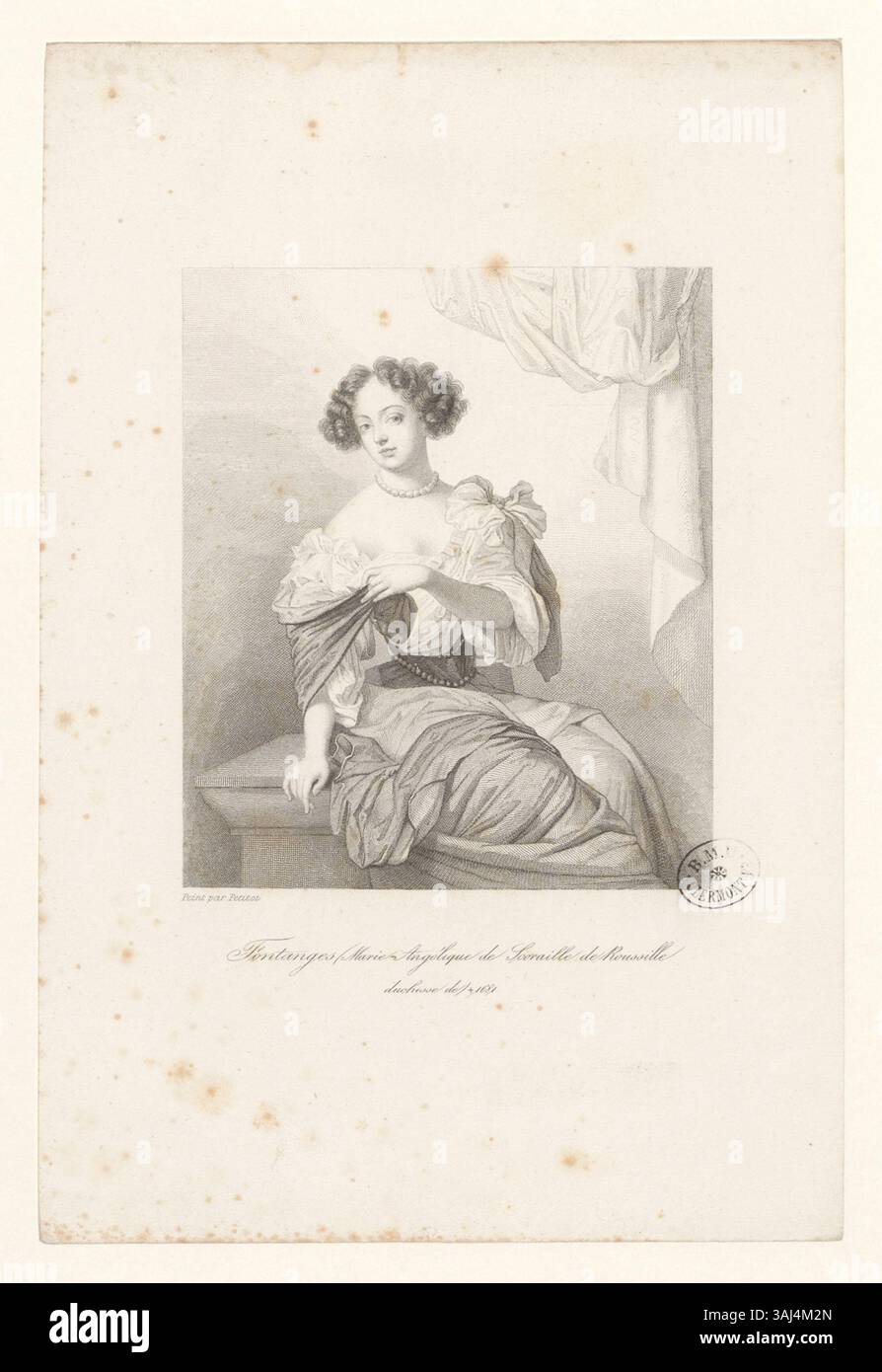 An intaglio print of Marie-Angélique de Scorrailles, Duchess of ...