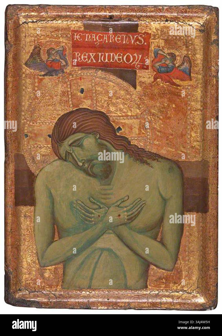 A 13th-century religious artwork titled 'The Man of Sorrows,' attributed to the Master of the ...