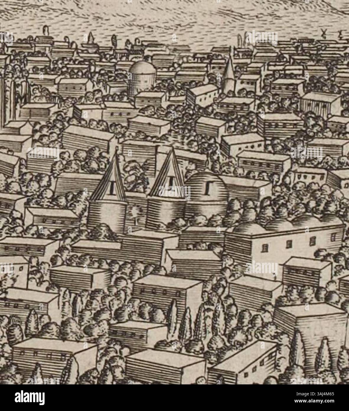 Chardin’s 1673 map of Tabriz shows the Chahar Minar mosque, known for ...