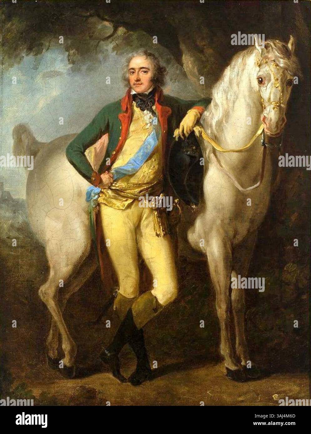 Portrait of Prince Józef Poniatowski with a horse, painted by Józef ...