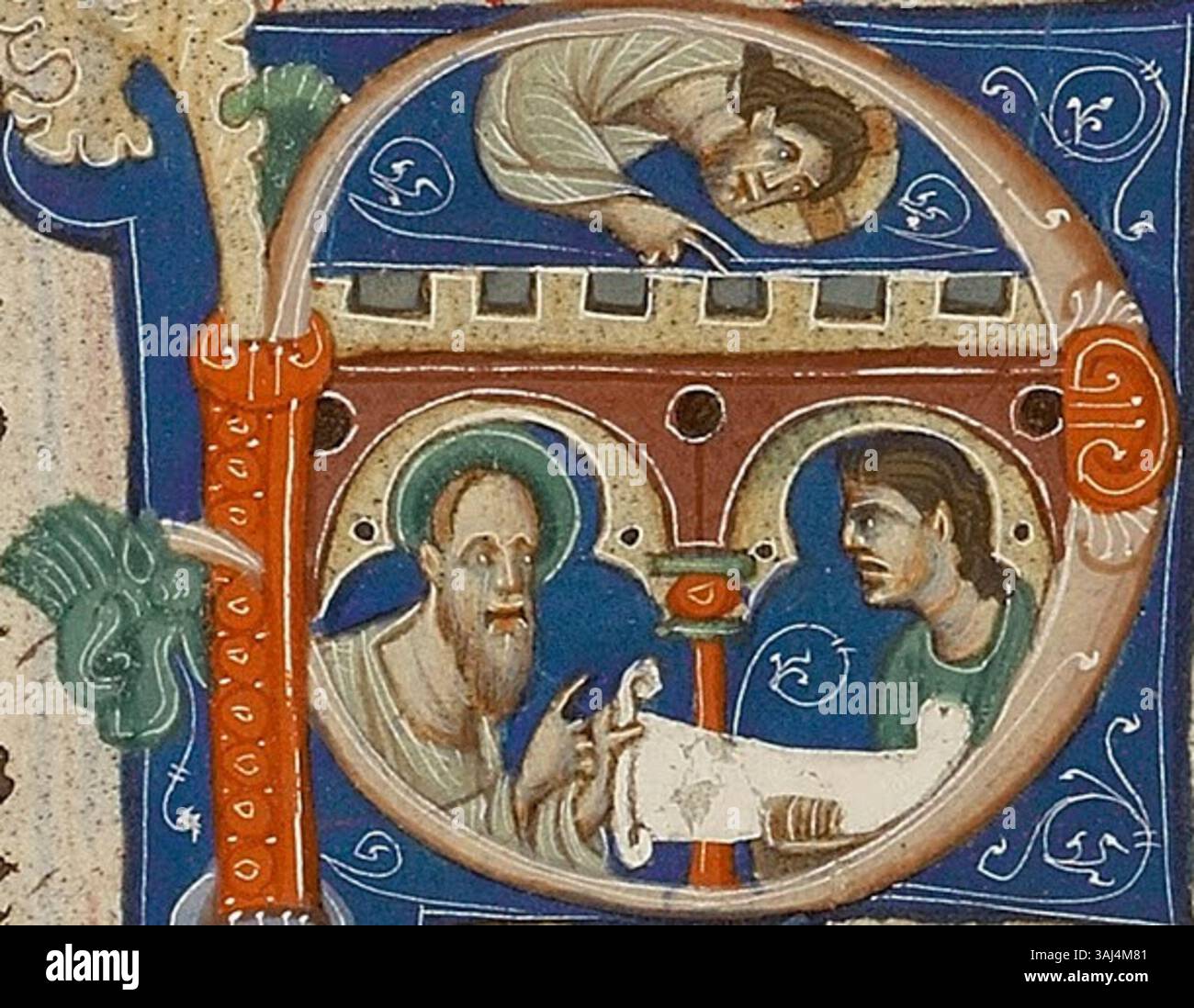 This medieval illuminated manuscript from around 1280-1290 shows Saint ...