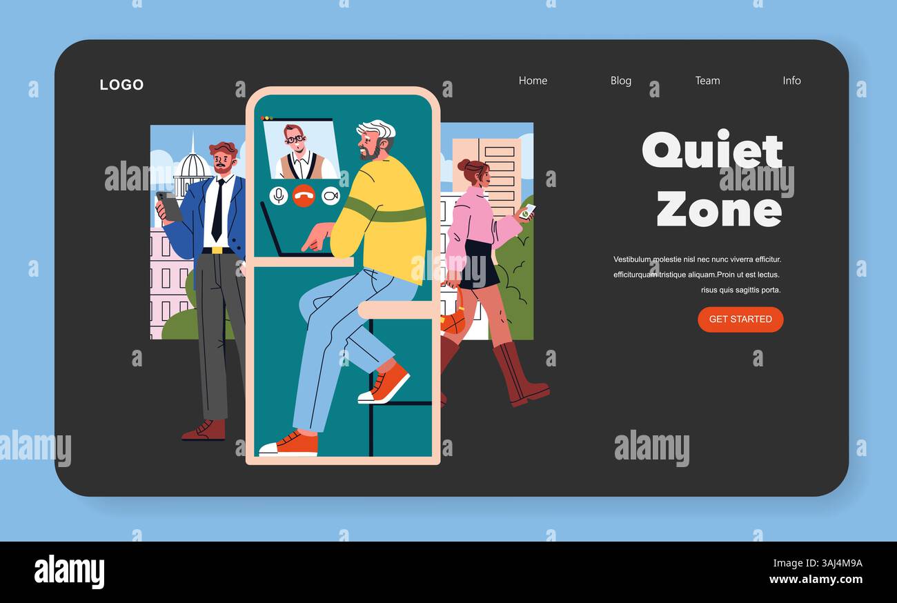 Modern office environment illustration representing a "Quiet Zone ...