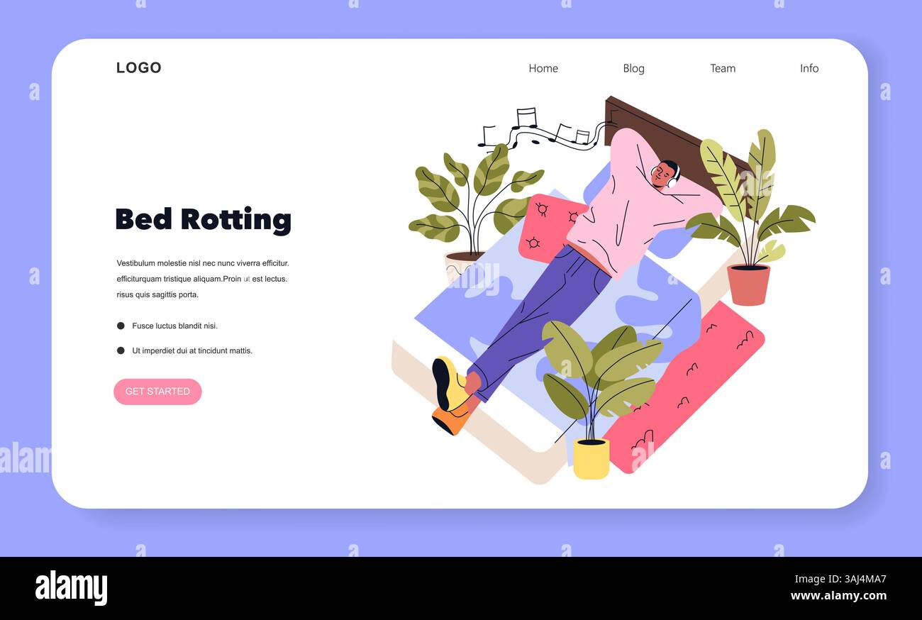 Bed Rotting concept. A modern lifestyle theme focused on relaxation and ...