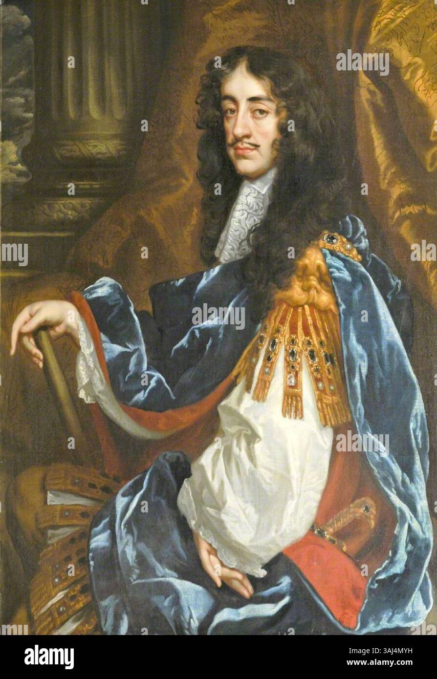 A portrait of King Charles II of England, painted after Peter Lely ...