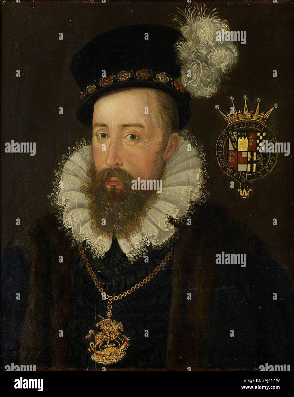 A 16th-century portrait of Henry Stanley, 4th Earl of Derby. The oil on ...