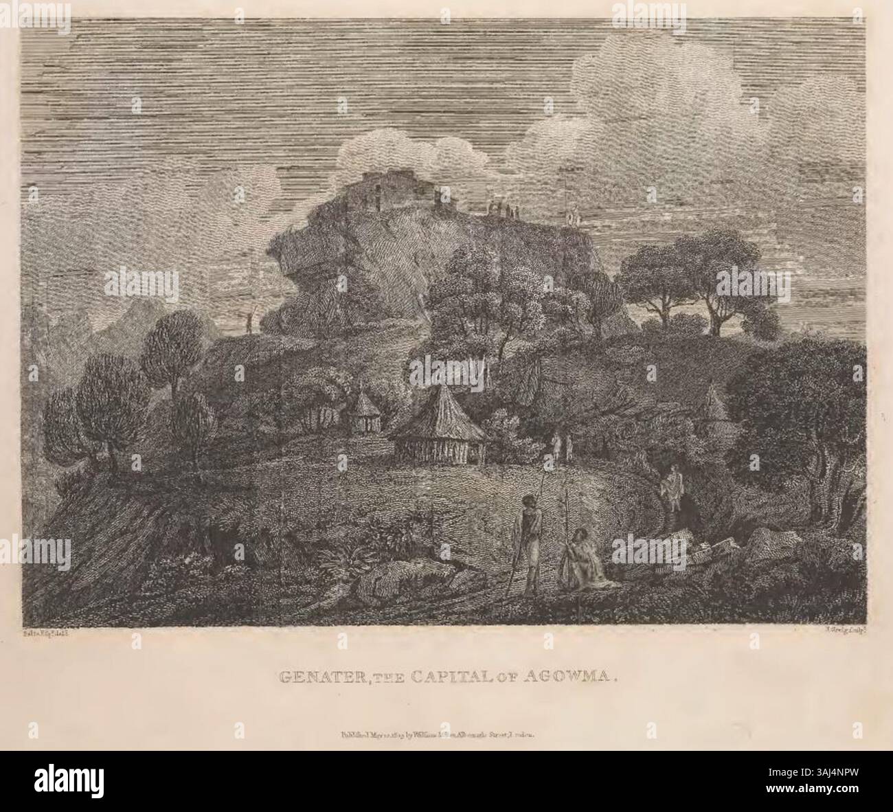 This 1809 drawing by John Greig depicts Genater, the capital of Agowma ...