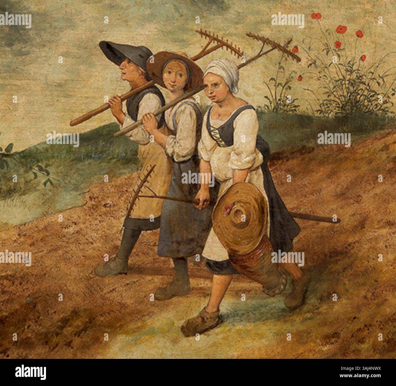 'The Haymaking' (1565) by Pieter Bruegel the Elder portrays peasants ...