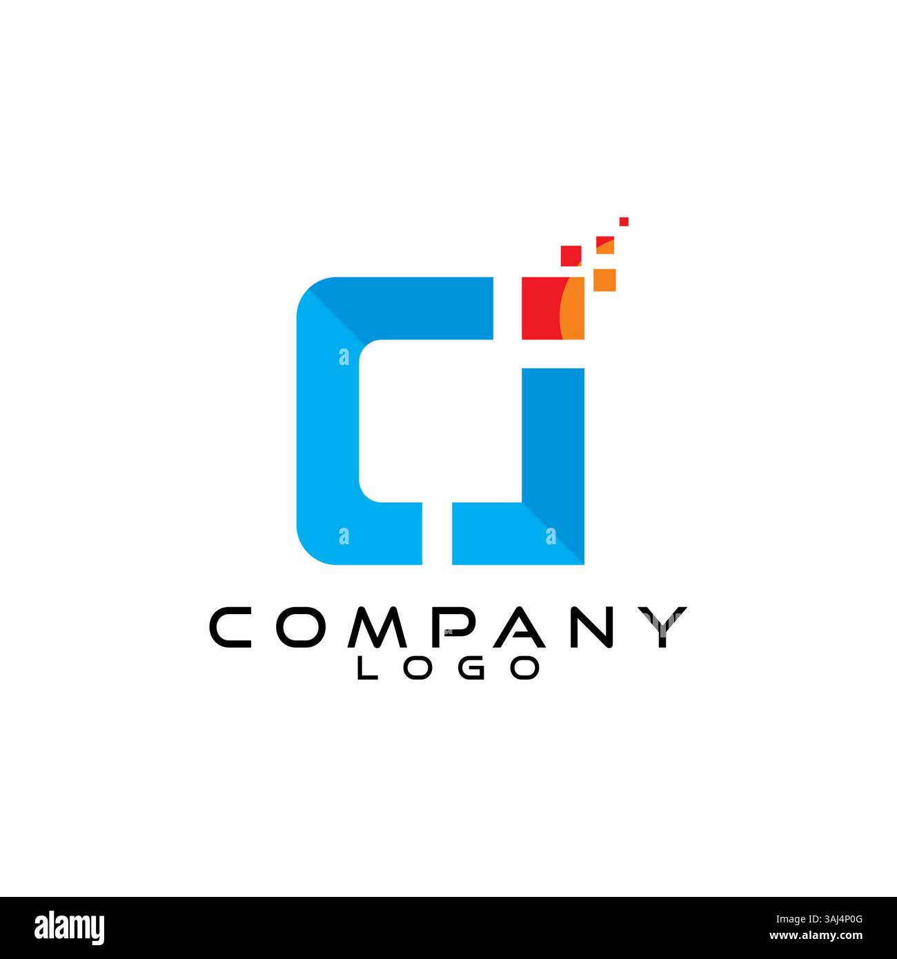 CJ, JC, CI, IC letter tech, ict, it logo design vector Stock Vector ...